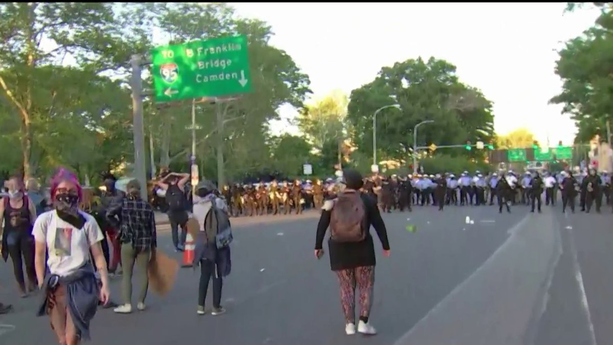 Small Group of Protesters Stands Outside Philadelphia Police ...