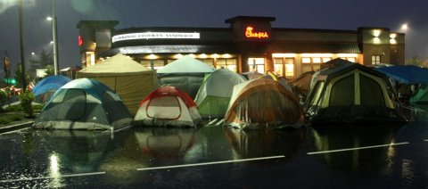 Chick-fil-A Fans Brave Rain, Camp out for 24 Hours in Montgomery County ...