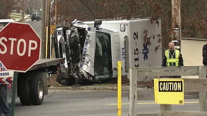 Ambulance Crashes, Flips Over in South Jersey – NBC10 Philadelphia