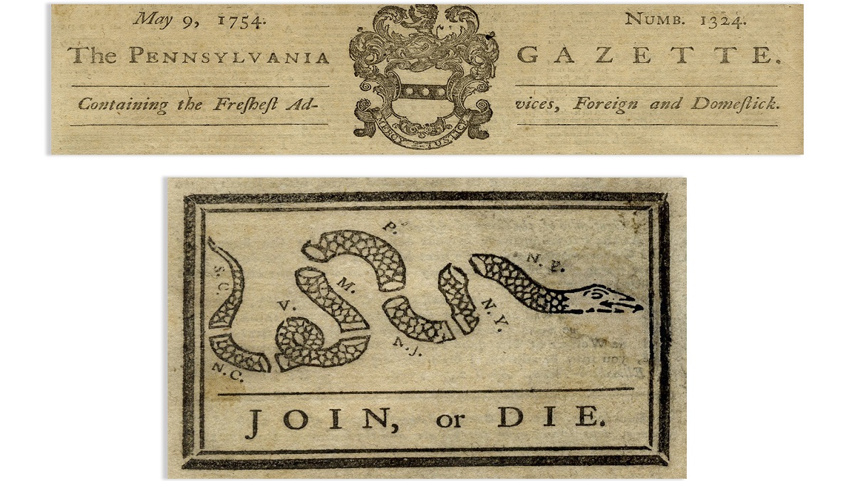 Original Copy of Benjamin Franklin’s Historic 1754 Cartoon Listed in ...