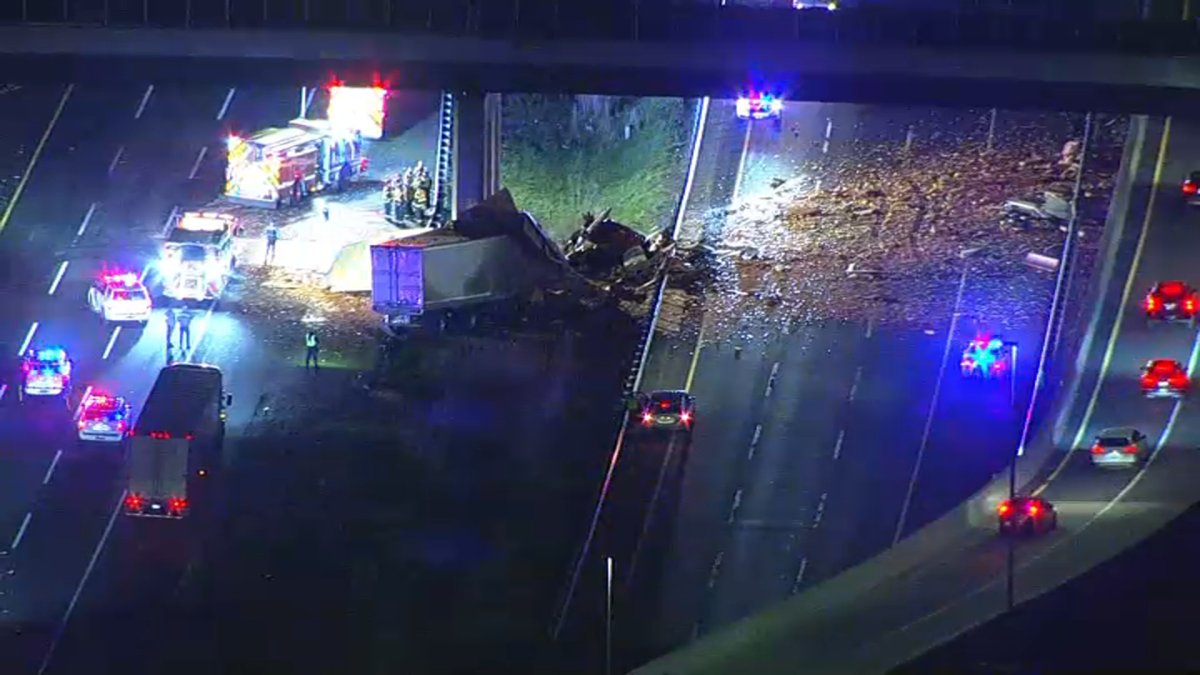 2 Dead After Truck Crashes Into Bridge Support Beam on NJ Turnpike ...