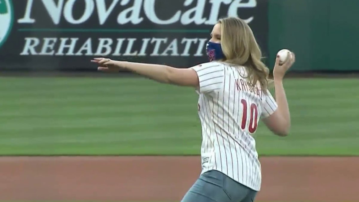 Krystal Klei Shows Off Arm in First Pitch at Phillies Game – NBC10 ...