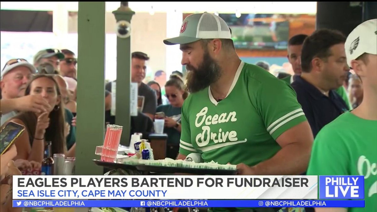 Jason Kelce Guest Bartends At Jersey Shore For Eagles Autism Challenge