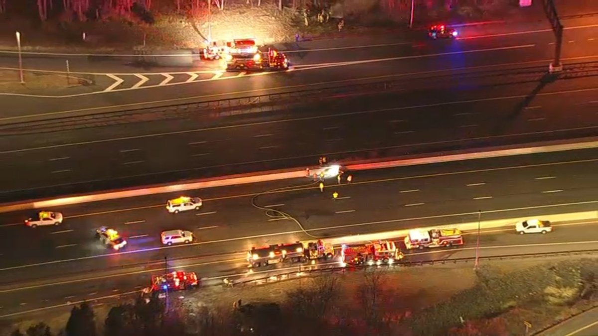 Garden State Parkway Shutdown As Firefighters Battle Brush Fire In