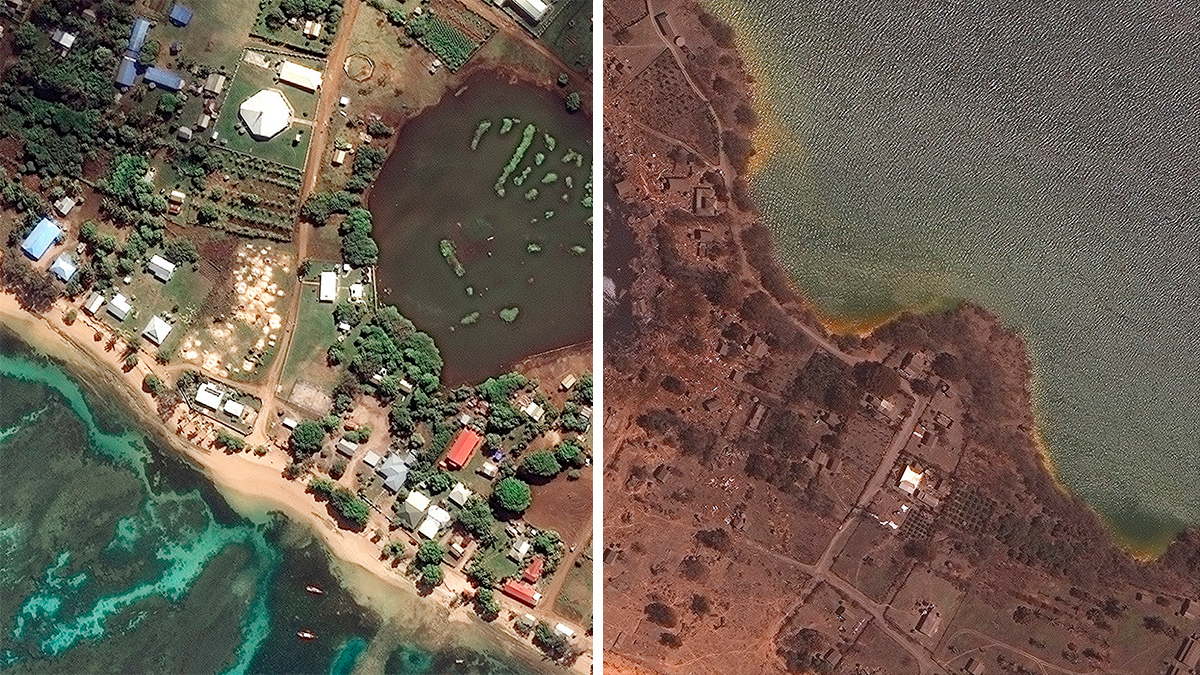 Satellite Images of Tonga Before, After Volcano Eruption, Tsunami ...