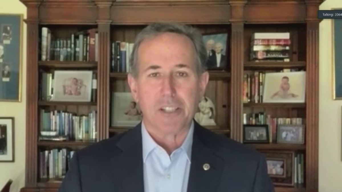 Former Sen. Rick Santorum Joins Doug Mastriano Rally in Pa. Suburbs ...