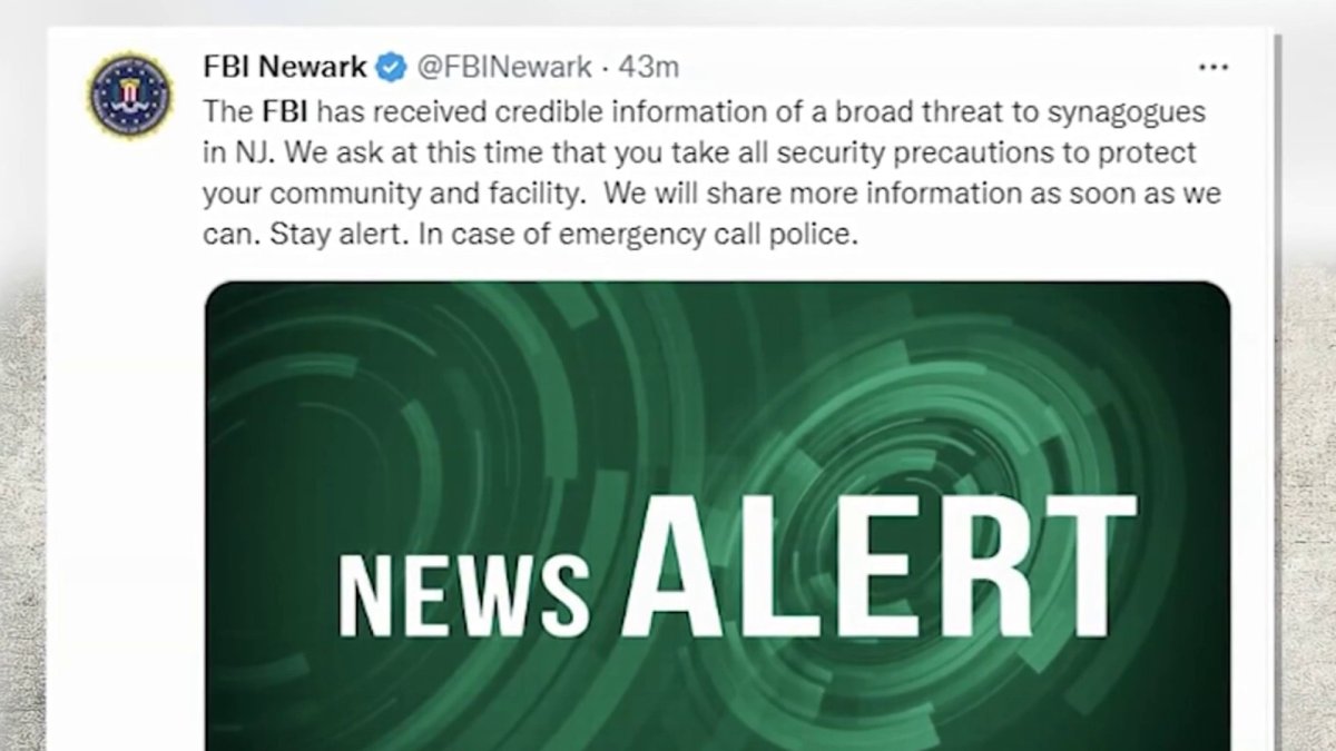 NJ Synagogues on High Alert After FBI Newark Warn of Broad Threat ...