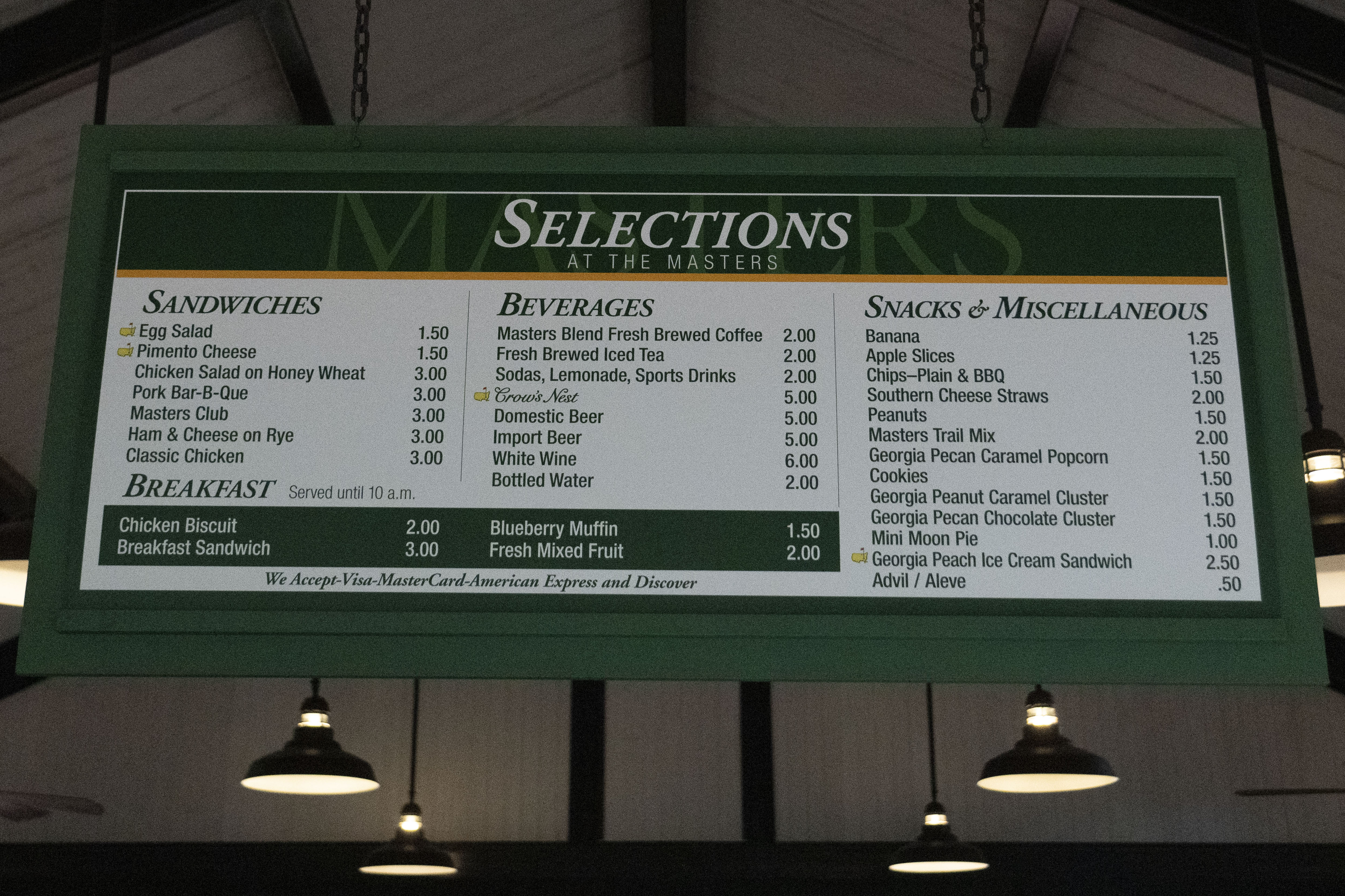 Masters Tournament Concession Prices Still Wildly Low in 2023 – NBC10 ...