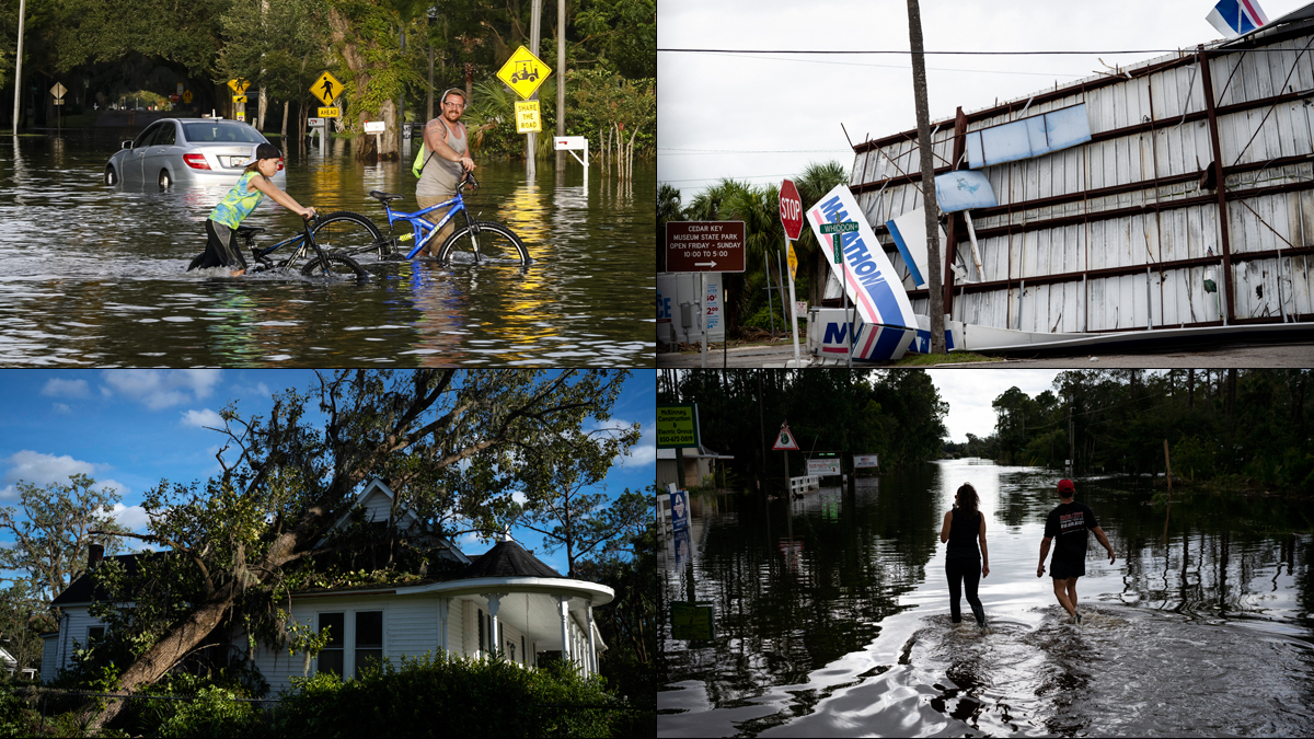 Tropical Storm Idalia Leaves Shredded Homes Roads Blocked With