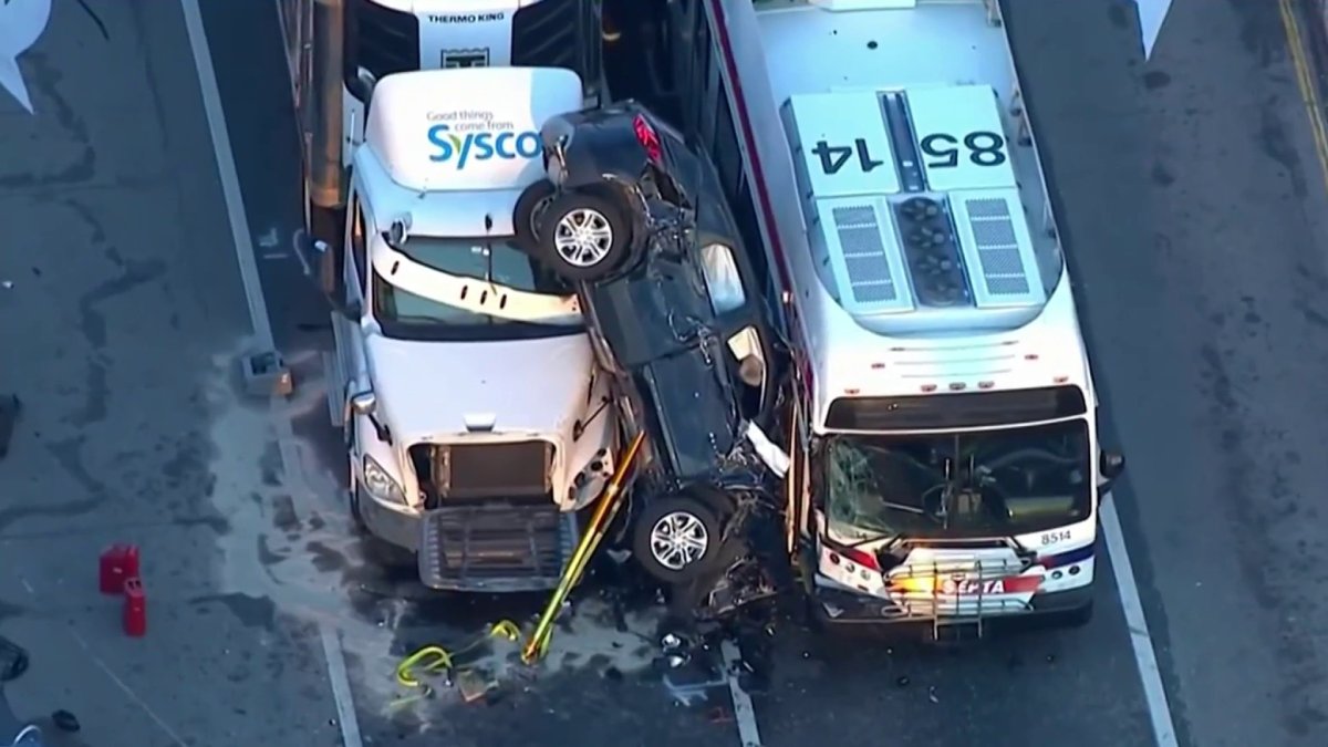 Multi-vehicle crash involving wrong-way driver leaves SUV wedged ...