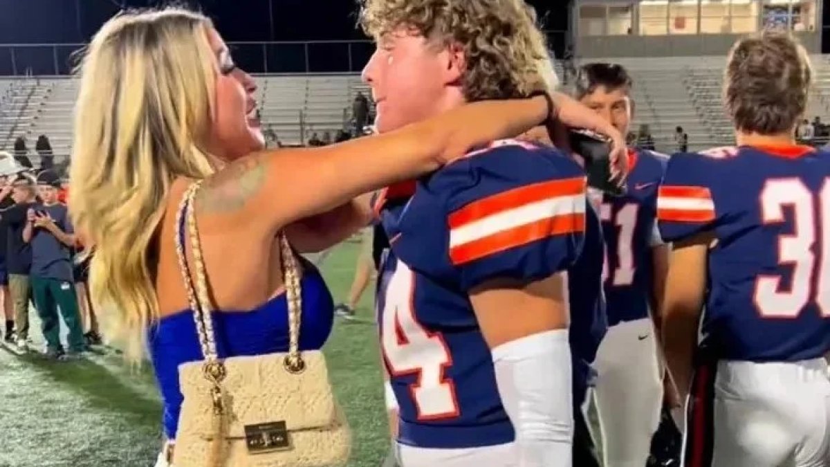 Mom responds after photo of her hugging her son raises eyebrows – NBC10 ...