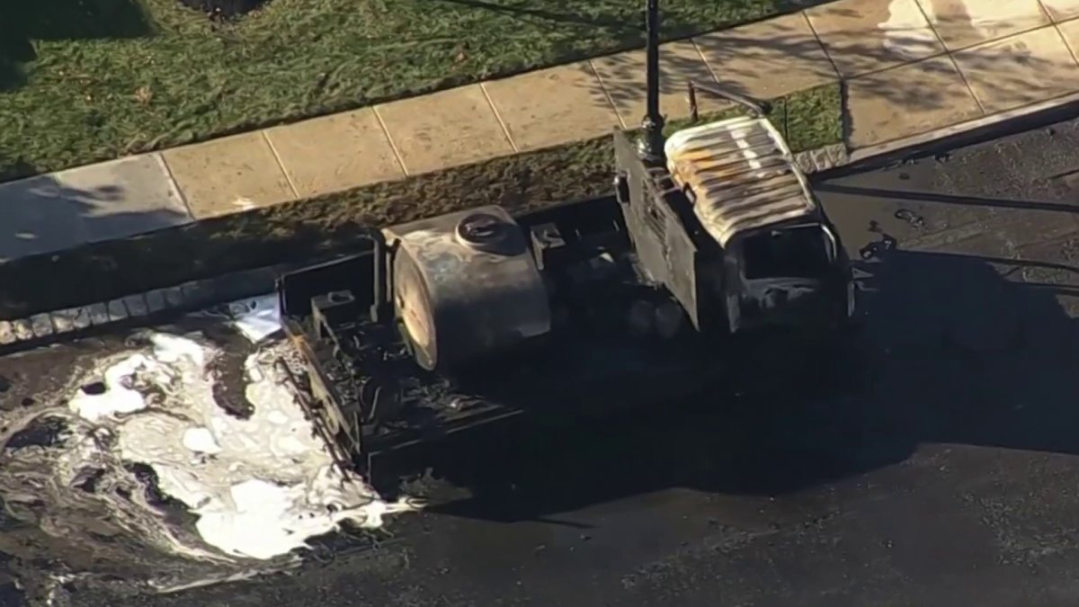 Oil tanker truck catches fire in Mercer County, NJ – NBC10 Philadelphia