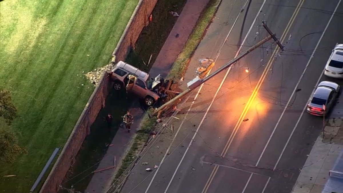 Utility poles down after crash in West Philly – NBC10 Philadelphia