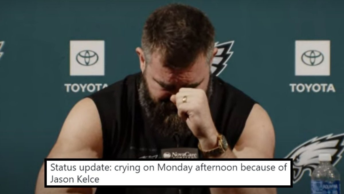Eagles fans react to Jason Kelce’s emotional retirement speech – NBC10 ...