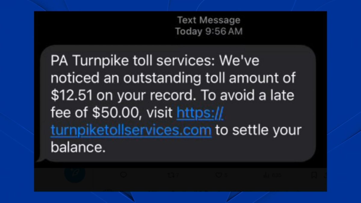 Text Phishing Scam Targets Pa Turnpike E ZPass Users NBC10 Philadelphia Text Phishing Scam Targets Pa Turnpike E ZPass Users NBC10 Philadelphia