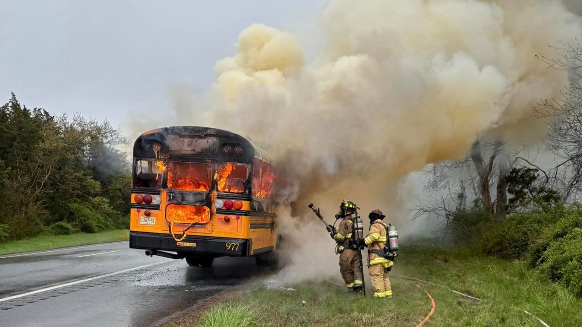Bus driver, students not hurt during school bus fire at the shore ...