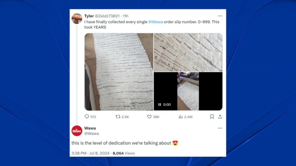 0-999: NJ man collects every Wawa order slip number – NBC10 Philadelphia