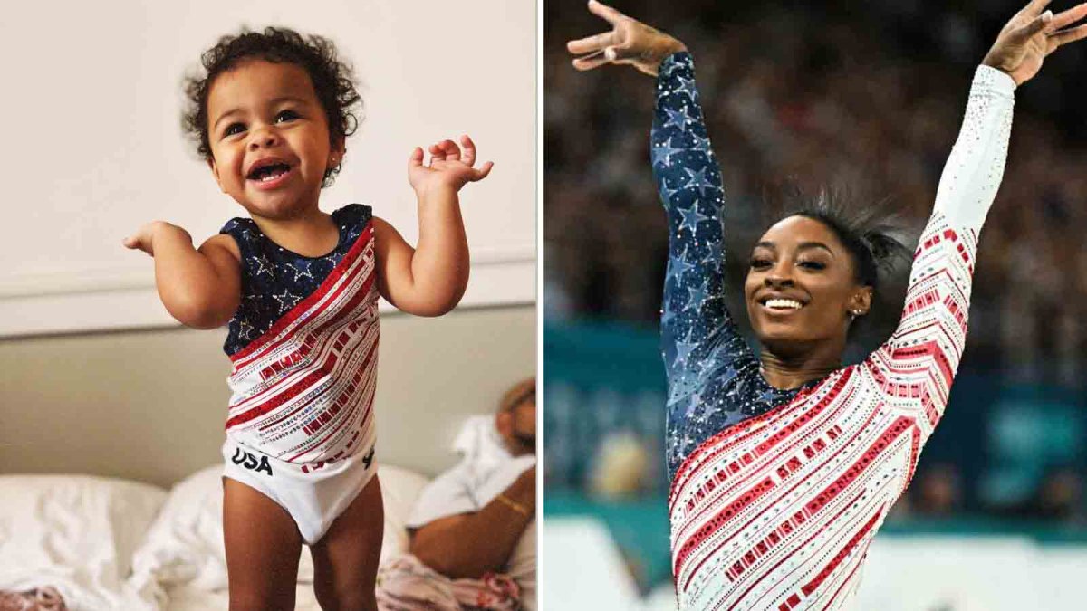 See Simone Biles’ adorable niece’s matching Olympic leotards – NBC10 ...