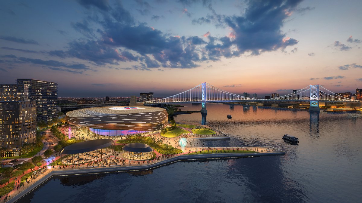 Rendering of proposed Sixers arena on Camden’s waterfront – NBC10 ...