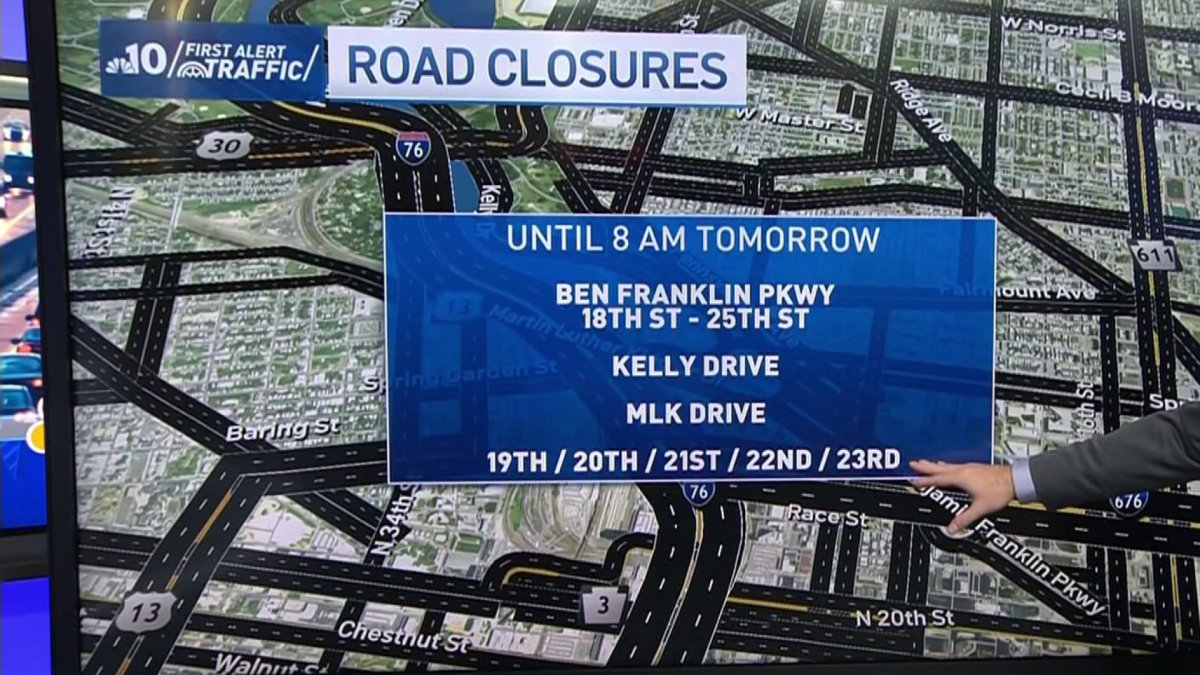 Multiple road closures and detours around Philly Art Museum for Harris ...