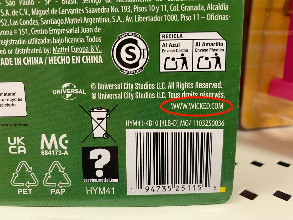 Mattel warns parents of mislabeled ‘Wicked’ doll packages with link to ...