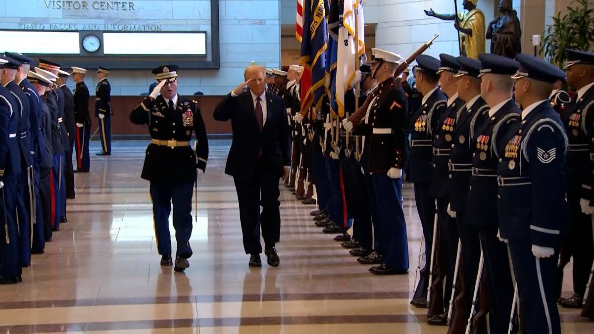 Trump attends First Honors ceremony in Capitol’s Emancipation Hall ...
