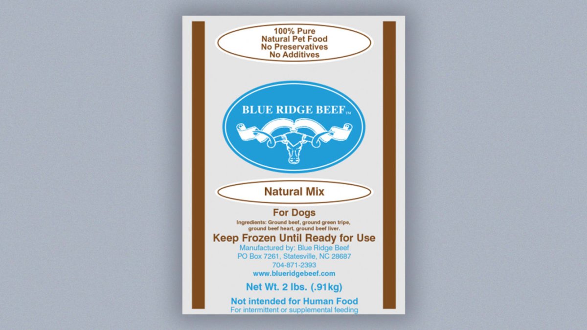 Blue Ridge Beef recalls dog food sold in 8 states due to salmonella ...