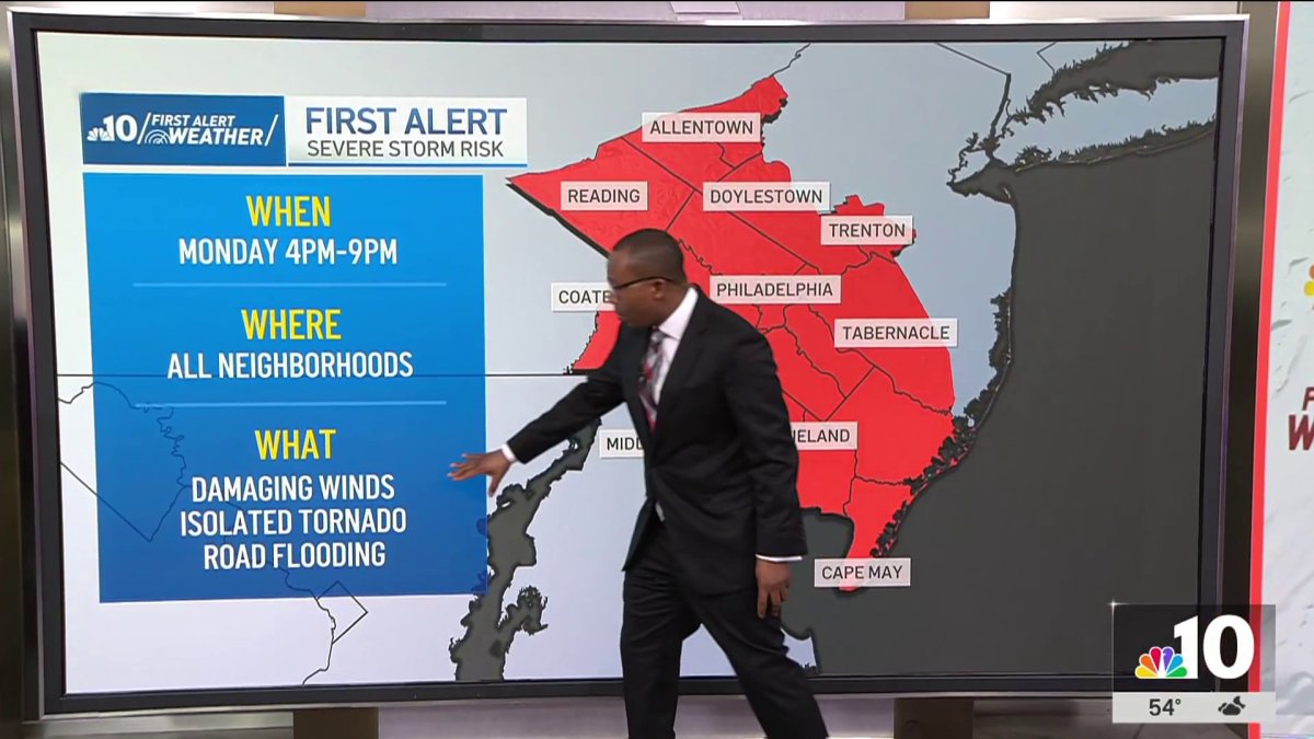 Severe storms set to hit the Philly region on Monday – NBC10 Philadelphia