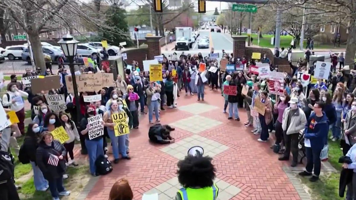 Protest held at University of Delaware over students who had their ...