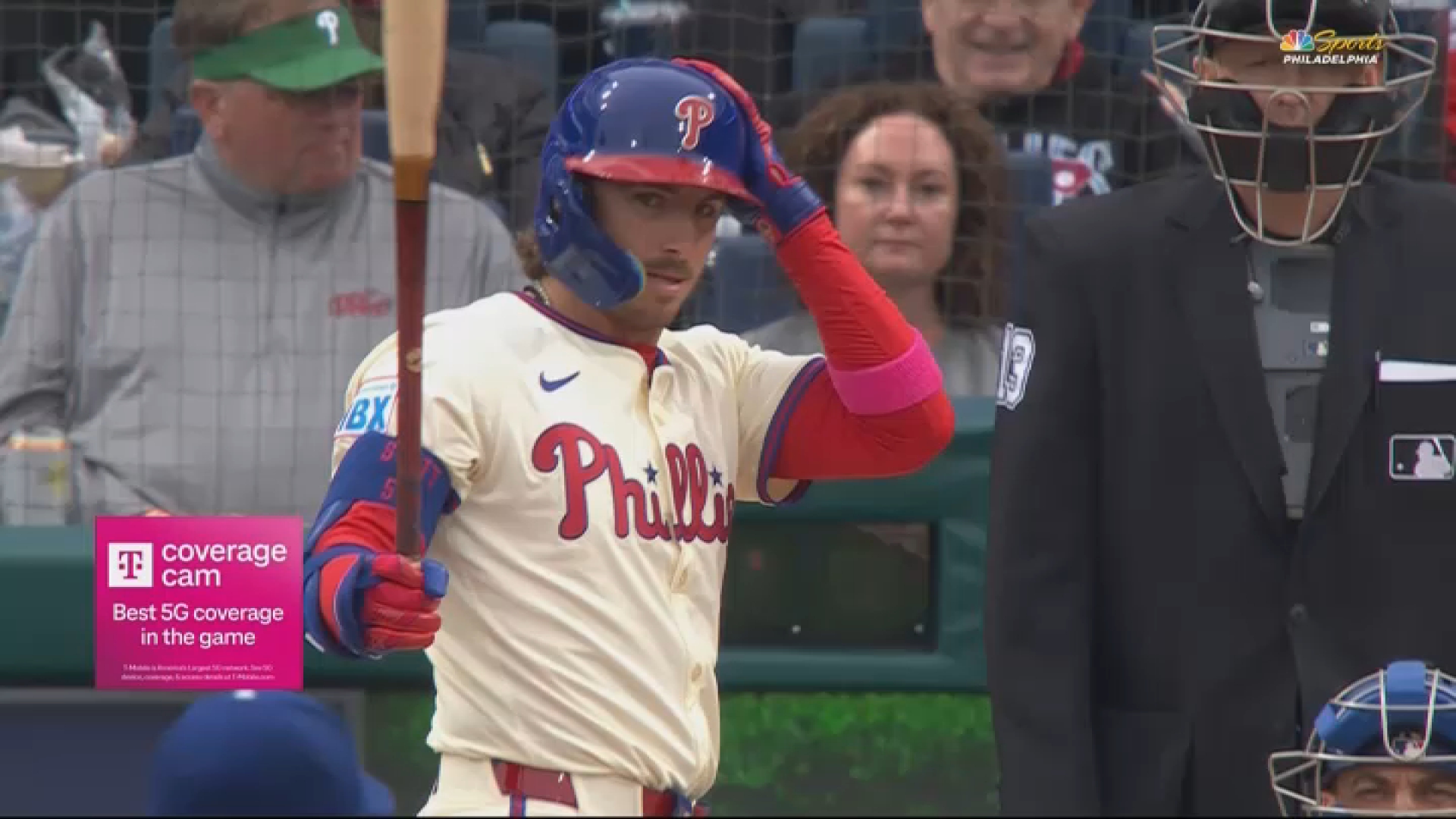 Phillies player Bryson Stott wears pink arm band as gender reveal ...