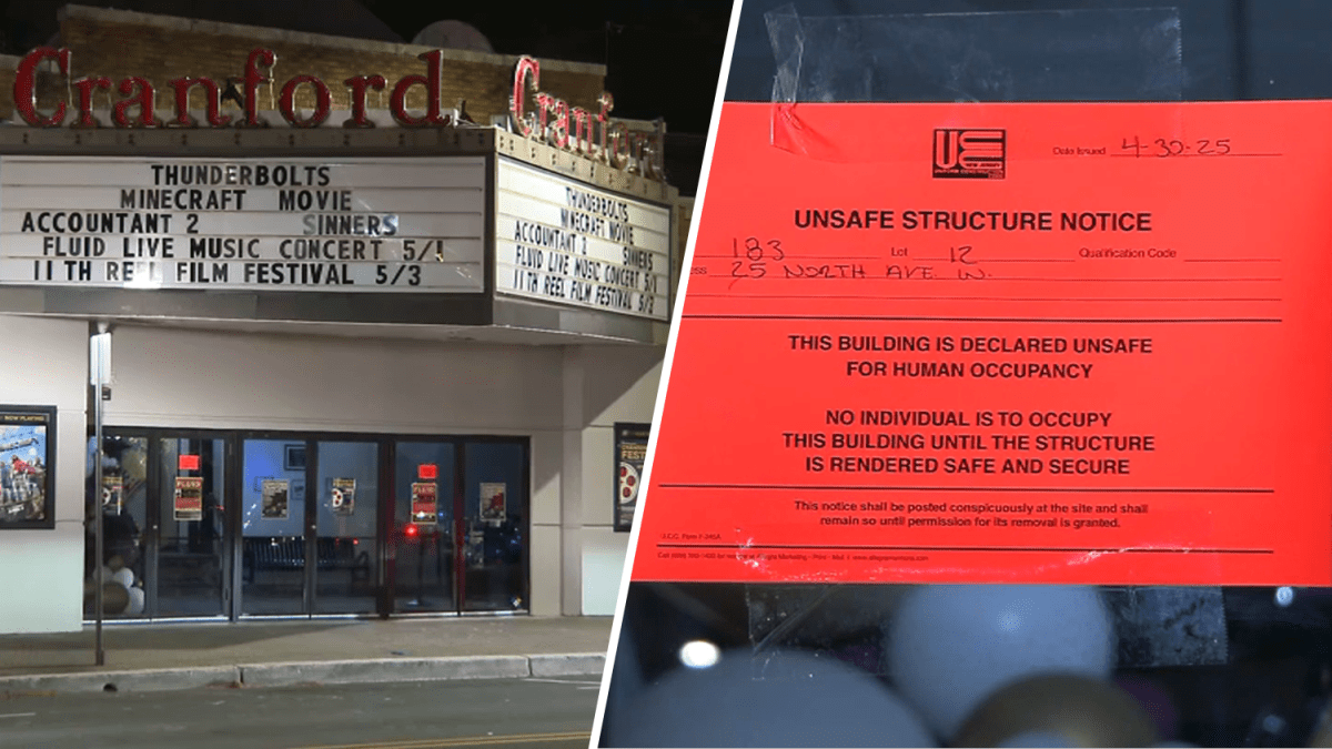 Ceiling collapses at Cranford Movie Theater in New Jersey – NBC10 ...