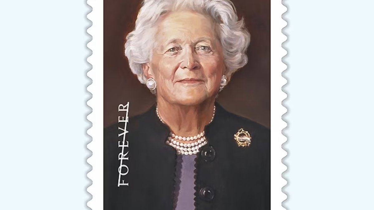 USPS unveils new stamp honoring former first lady Barbara Bush – NBC10 ...