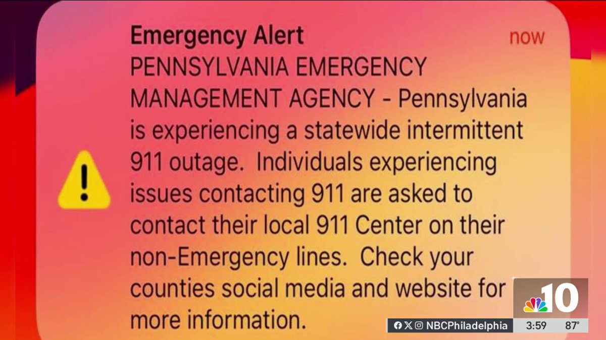 Pennsylvania experiencing statewide 911 outage – NBC10 Philadelphia