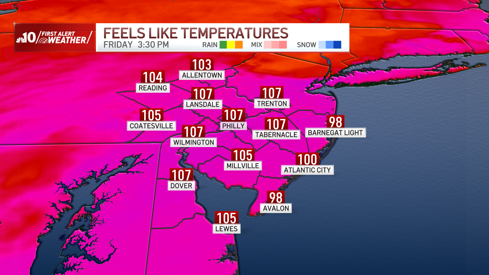 Storms to bring damaging winds, flooding ahead of extreme heat – NBC10 ...