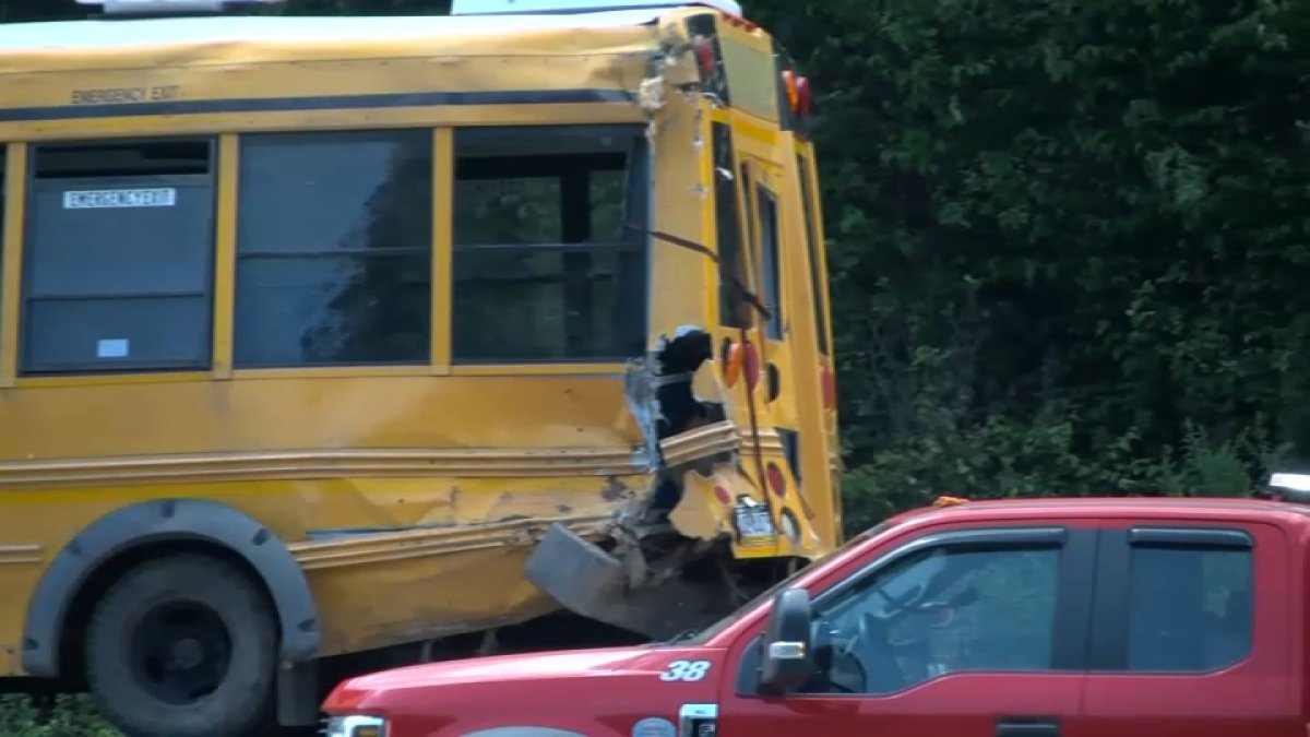 3 hurt in crash involving school bus and tour bus in the Poconos ...