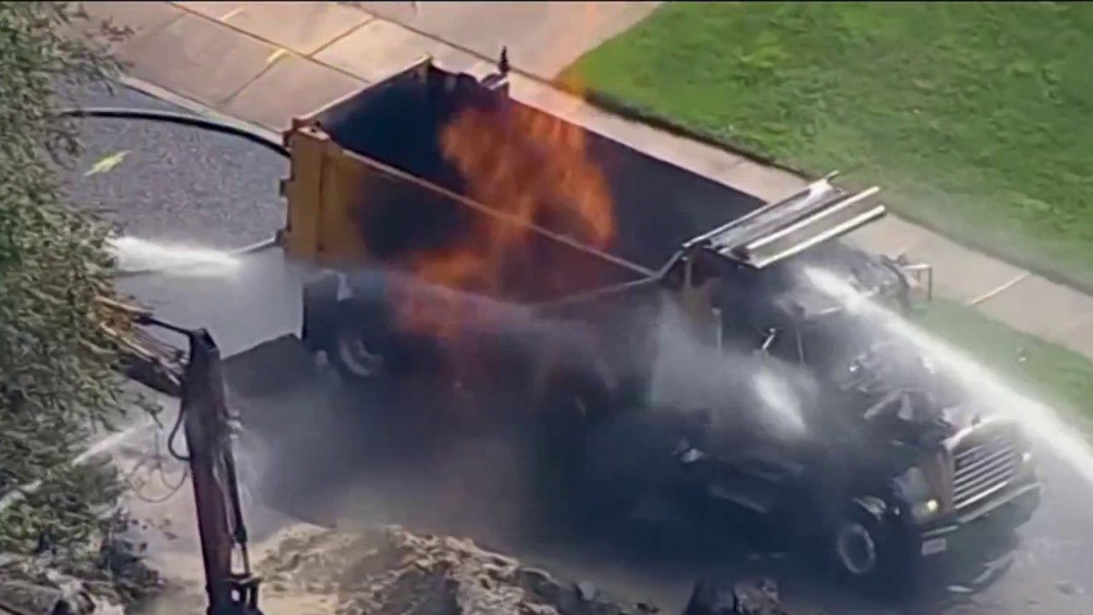 Ruptured gas line leads to truck and equipment fire in Marlton, New ...