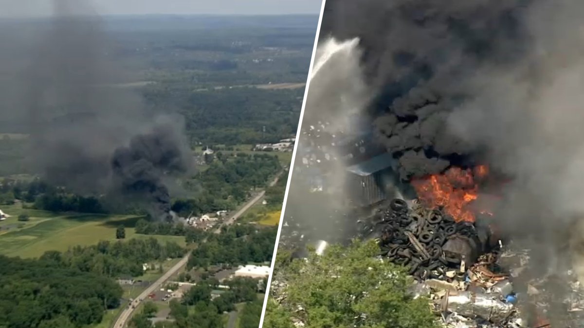 Tires at Pa. junkyard catch fire, sending black smoke into air – NBC10 ...