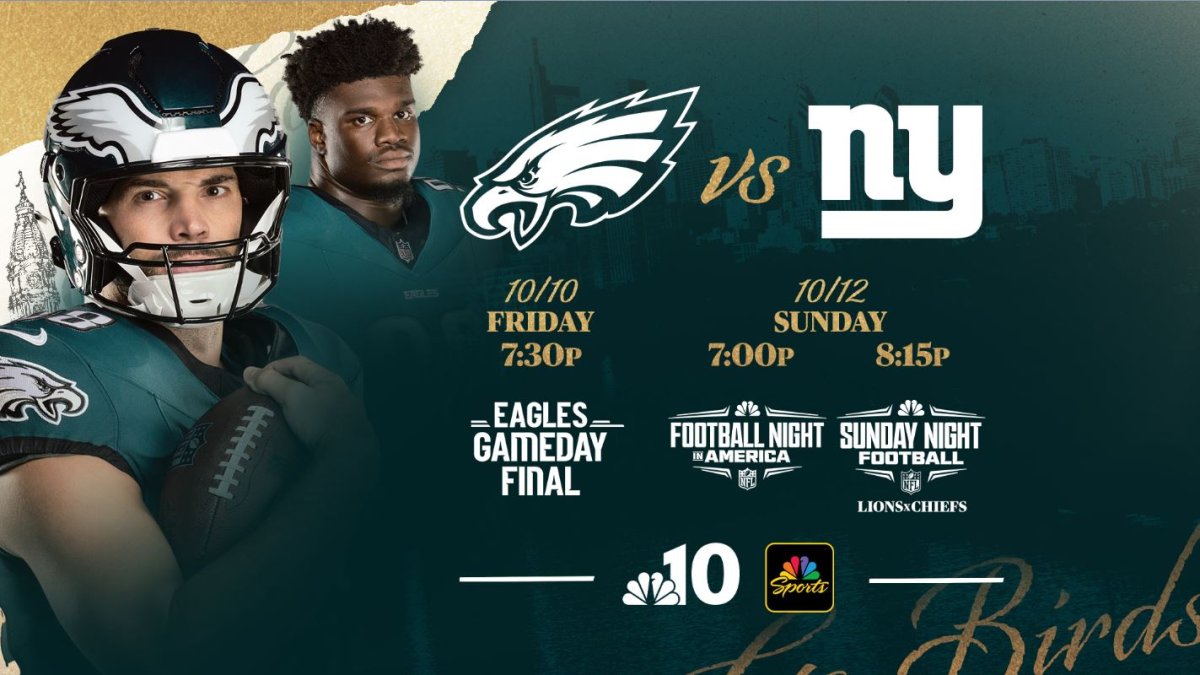 Eagles vs. Giants: How to watch pregame, postgame coverage on NBC10 – NBC10 Philadelphia
