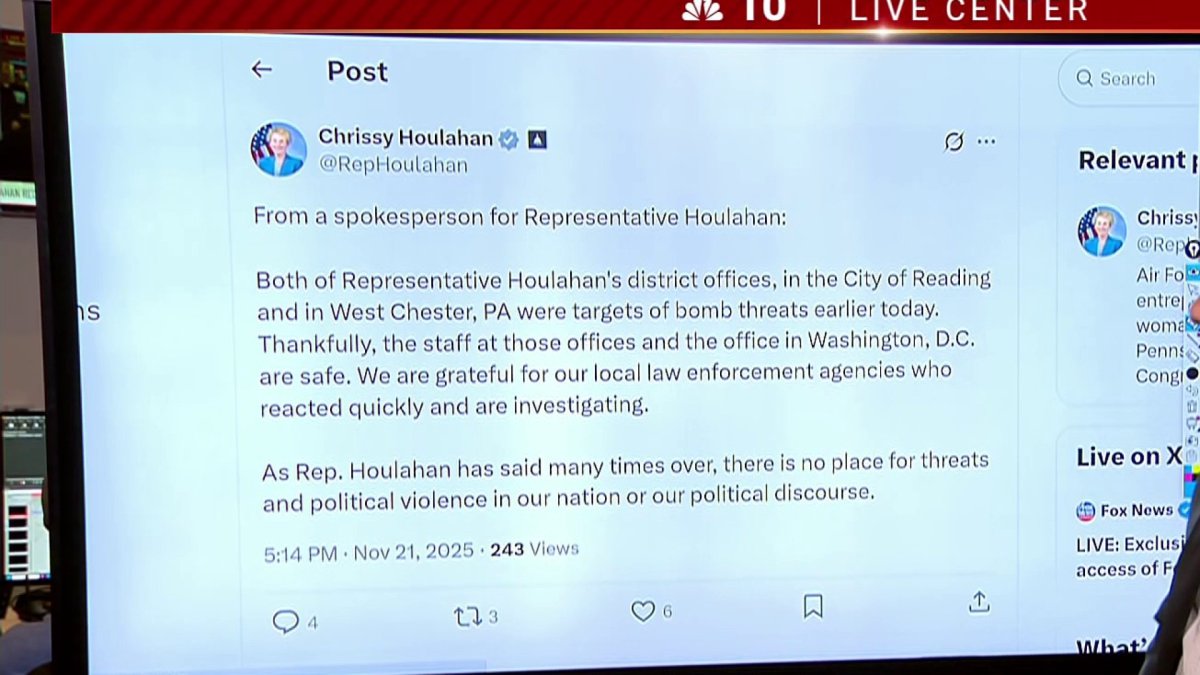 Rep. Chrissy Houlahan says her office received bomb threats after Trump ...