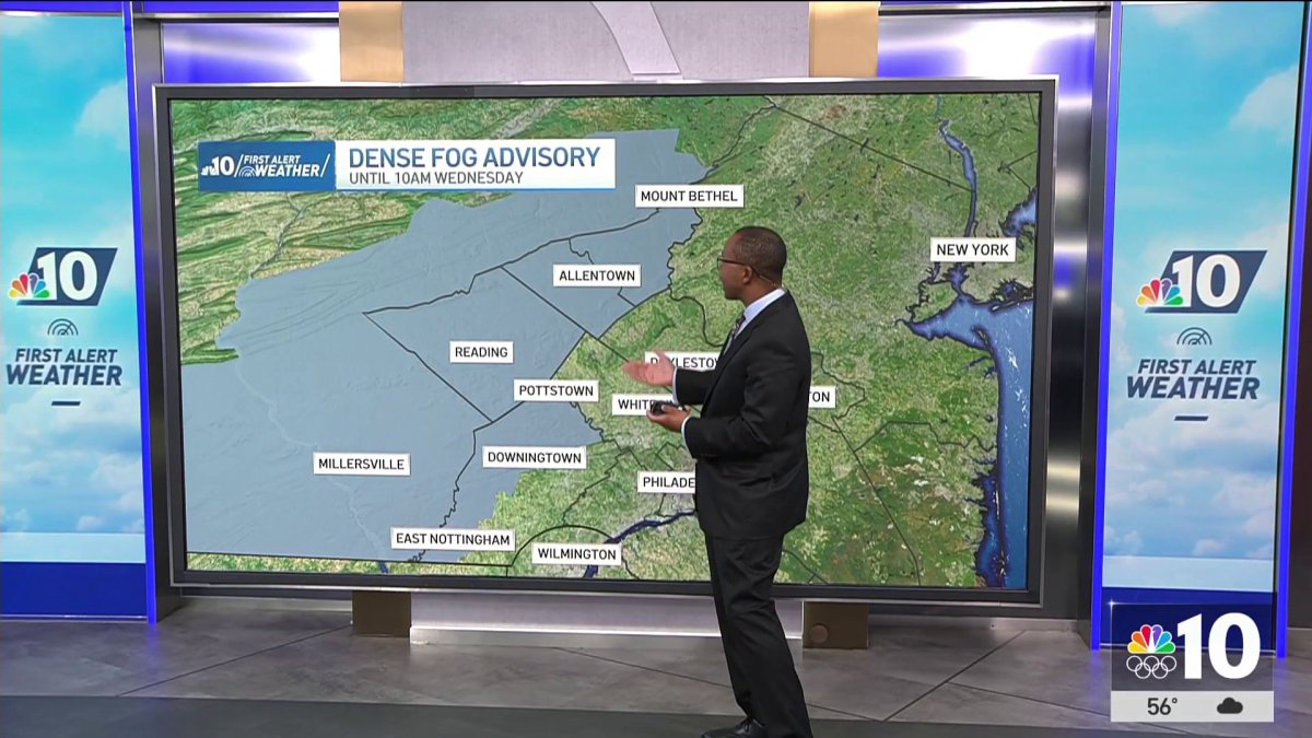 Dodging raindrops as dense fog covers some neighborhoods – NBC10 ...