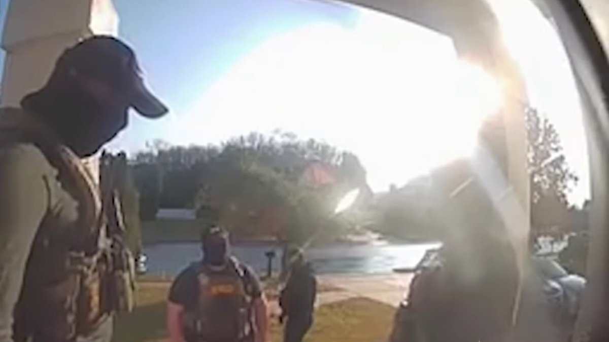 Viral video shows agents confronting NJ homeowner on doorbell cam ...