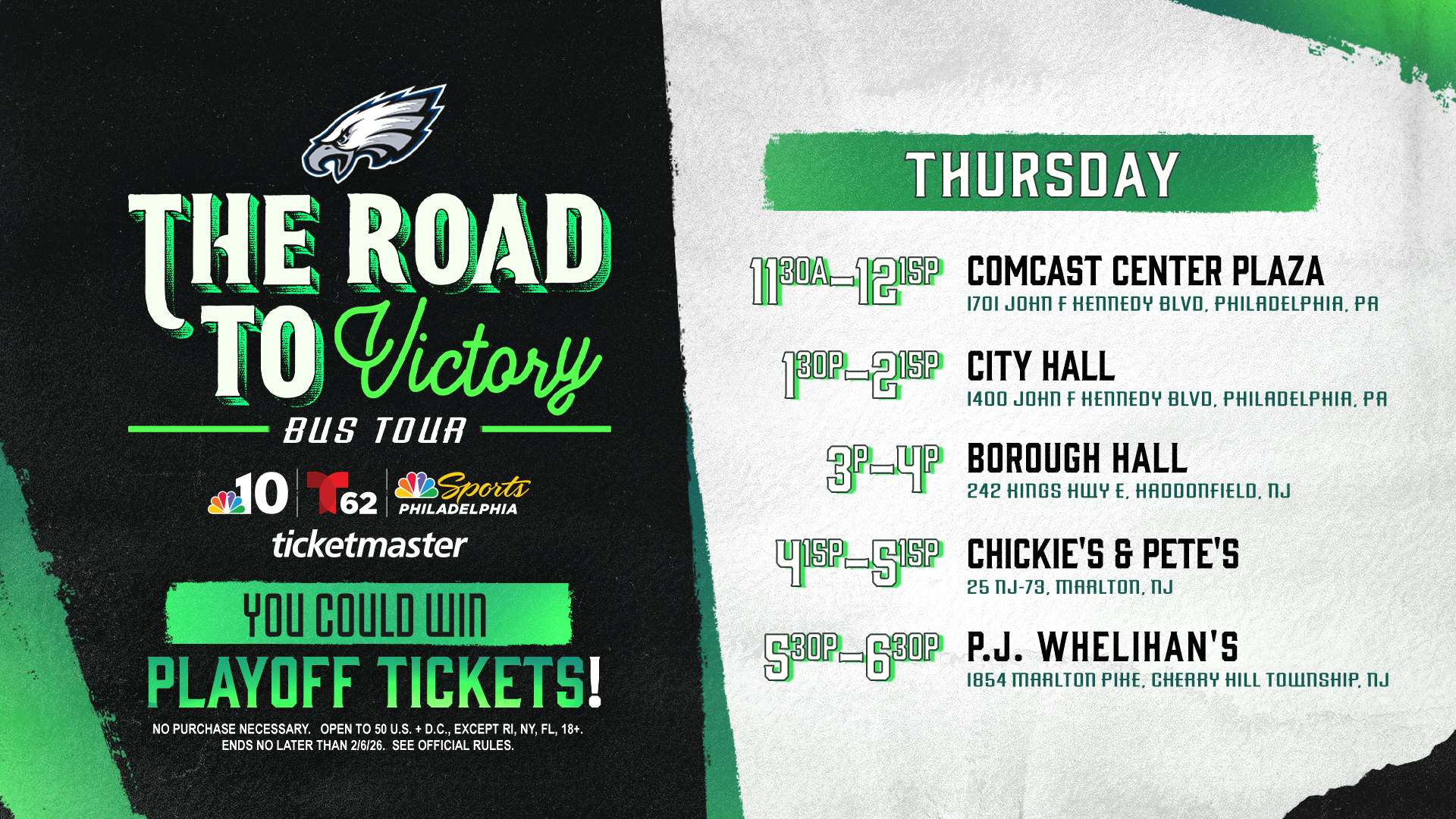 Road to Victory Bus Tour returns for Eagles-49ers Wild Card game ...