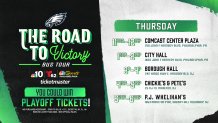 Road to Victory Bus Tour returns for Eagles-49ers Wild Card game ...