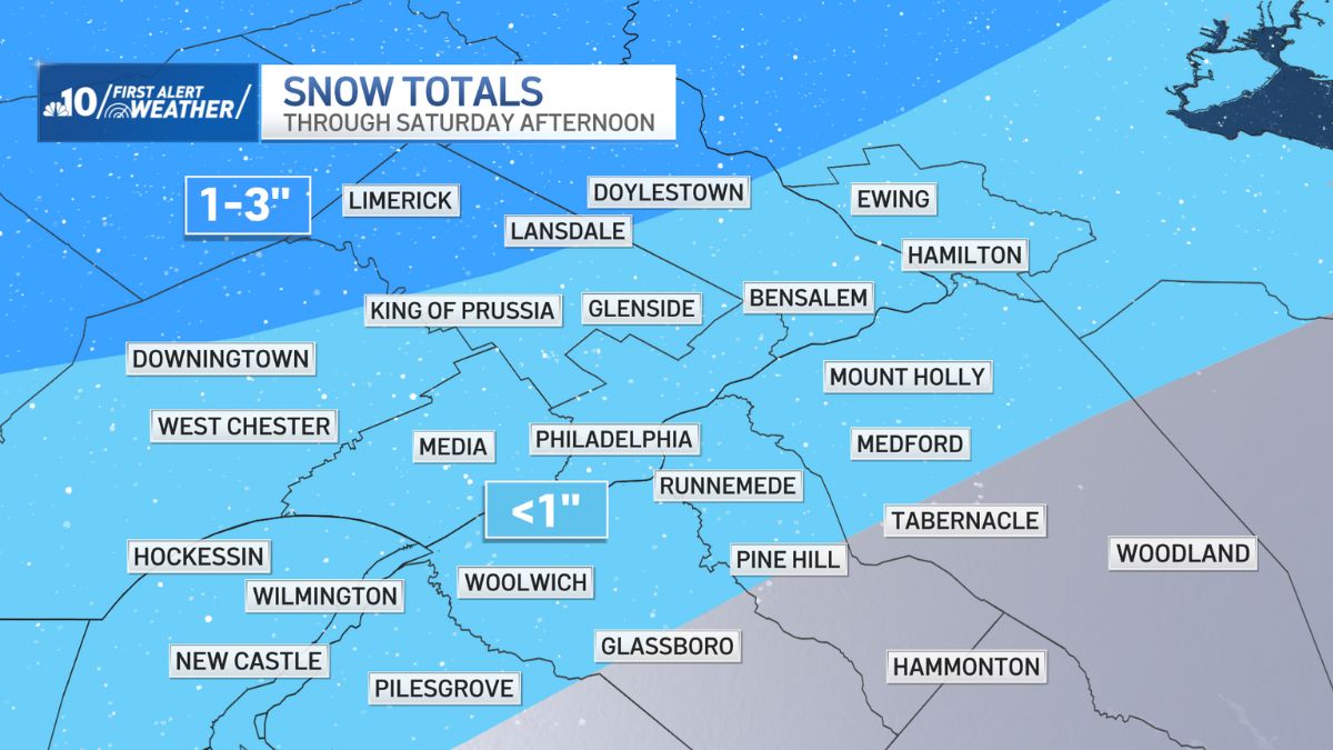 Light snow falls in Philly, Pennsylvania suburbs on Saturday – NBC10 ...