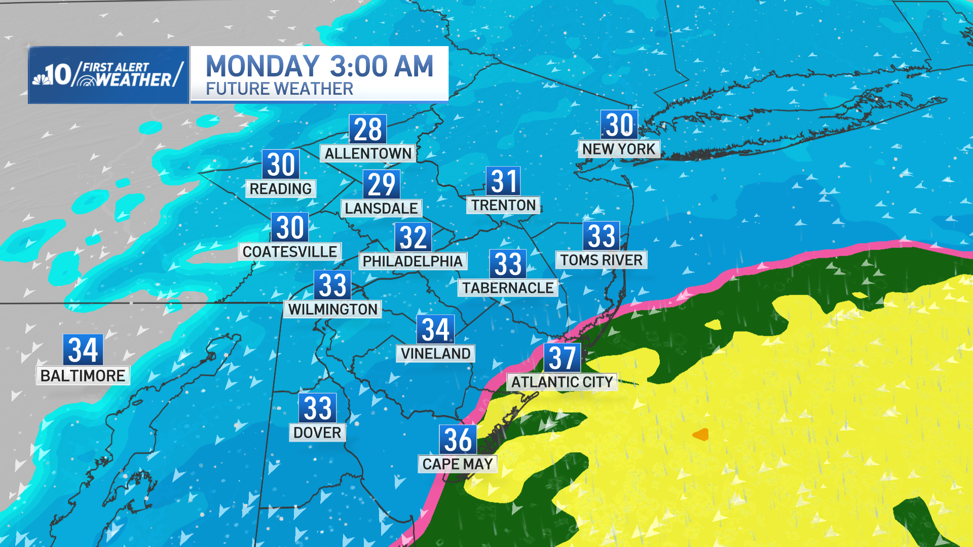 Mix of rain, light snow to fall in Philadelphia area on Sunday – NBC10 ...