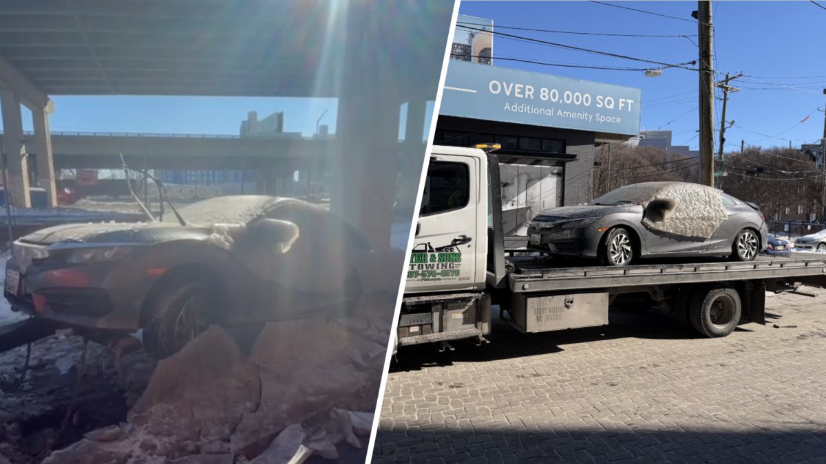 Car encased in ice gets thawed and towed away on Monday – NBC10 ...