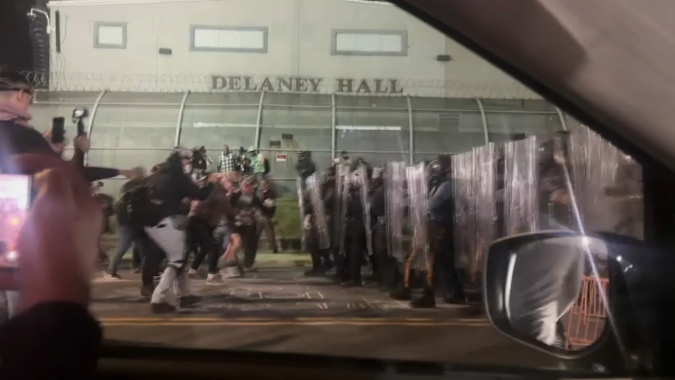 Delaney Hall protests: WNBC crew removed from car during tear gas ...