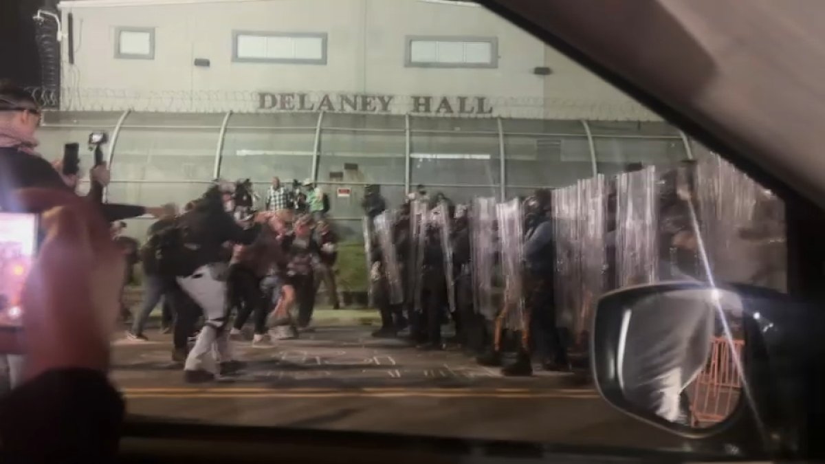 Delaney Hall protests: WNBC crew removed from car during tear gas ...